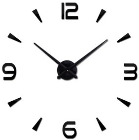 KIK KX7847 Designové 3D nalepovací hodiny 80-120cm - černé