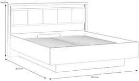 Dvojlůžková postel s úložným prostorem OREN 160x200 cm hnědá/černá