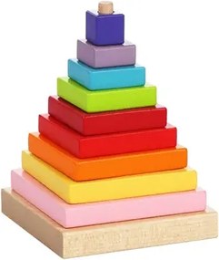 CUBIKA 13357 Barevná pyramida - dřevěná skládačka / 9 dílů / od 18 měs