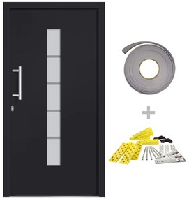Vchodové dveře hliník a PVC antracitové 110 x 210 cm - Default Title