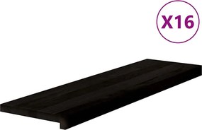 Nášlapy na schody 16 ks hnědo-černé 90x25x2 cm masivní dub 3283051
