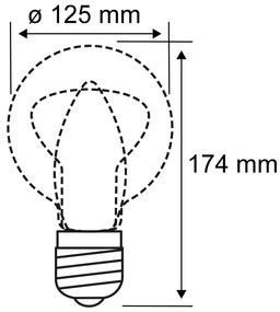 Paulmann 28679 LED žárovka s matně černým vrchlíkem, 6,5W LED 2700K E27 stmívatelná, výška 17,4cm