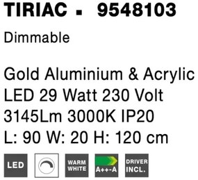 LED lustr Tiriac 90 zlaté