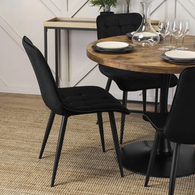 Kulatý jídelní stůl LINO 100 cm dub rustikální/černý