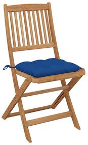 Skládací zahradní židle s poduškami 8 ks masivní akácie,  3075046