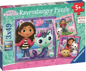Puzzle ravensburger 56590 gabby's dollhouse 3x49 dílků