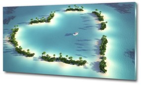 Wallmuralia Foto obraz skleněný horizontální Ostrovy tvar srdce 100x50