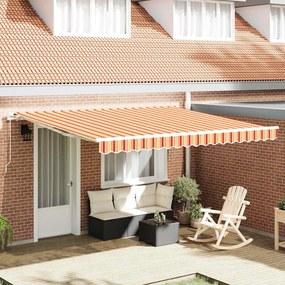 Stahovací markýza Žlutá a oranžová 400 × 300 cm 3330527