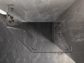 Mexen Lunar, L sklopný pětiúhelníkový sprchový kout pravý 100 x 80 cm, 8mm čiré sklo, chromový profil, 831L-100P-080L-01-00-P