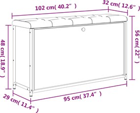 vidaXL Botníková lavice s výklopnou zásuvkou 102x32x56 cm [835128] Barva: hnědý dub
