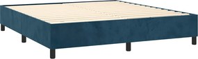 Box spring postel s matrací tmavě modrá 160x200 cm samet 3143275