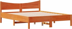 Postel bez matrace voskově hnědá 150 x 200 cm masivní borovice 3216368