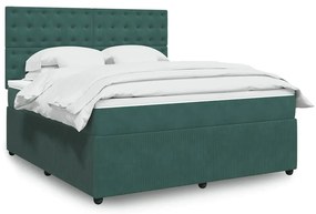 Box spring postel s matrací tmavě zelená 180x200 cm samet 3294721