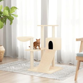 Škrabadlo pro kočky se sisalovými sloupky krémové 82 cm 171666