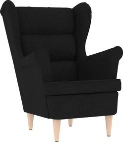 Křeslo s podnožkou černé textil 3307991
