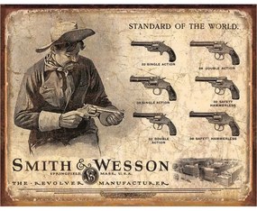 Plechová cedule Smith &amp; Wesson Revolver Manufacturer 40 cm x 32 cm