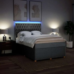 Box spring postel s matrací světle šedá 140 x 200 cm textil 3294386