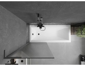 Mexen Next L, 1-křídlová vanová zástěna 70 x 150 cm, 6mm sklo s žebrovým vzorem, grafitový profil, 895-070-000-03-09-95