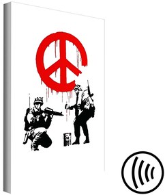 Obraz Červený peace (1-dílný) - svislý mural Banksyho CND Soldiers