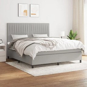 Box spring postel s matrací světle šedá 160 x 200 cm textil 3141945