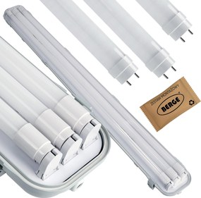 SADA 4 LED garážových lamp, 120cm prémiové hermetické svítidlo + LED trubice