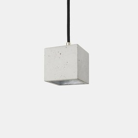 Závěsné betonové svítidlo ve tvaru krychle B6  Závěsné betonové svítidlo ve tvaru krychle B6 Dekor: Světlý beton, Kabel: Bílý, Vnitřní plocha:…