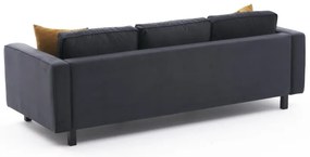 Hanah Home Sametová pohovka KALE antracit 222 cm 825BLC2727