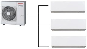 Klimatizace Toshiba Daiseikai 10 White 1+3 ( 2,5kW + 2,5kW + 3,5kW ) Multi-split R32