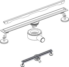 BPS-koupelny Sprchový odtokový žlab DL03  90 cm, černý