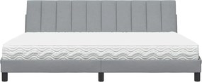 Postel s matrací Hanko světle šedá 200 x 200 cm textil 3310552