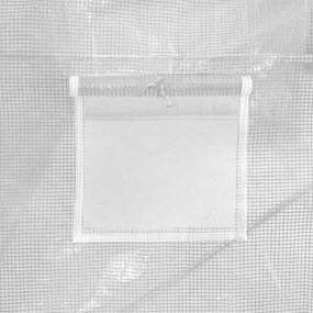 Skleník s ocelovým rámem bílý 30 m² 6 x 5 x 2,3 m 3188095