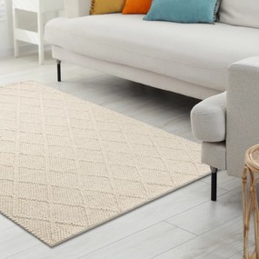 Dywany Łuszczów, Kusový koberec Tahar 99001B cream, 200x290, bílá, ložnice