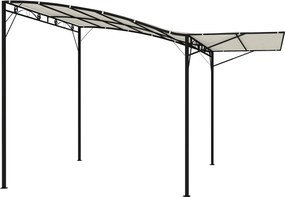 Outsunny Pergola Pavilon 3x2,5m Ocelový Voděodolný Slunečník s Nastavitelnou Střechou Montáž na Zeď Freestanding Zahradní Zastřešení pro Balkon Krémov