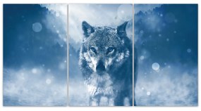 Malvis ® Obraz vlk v zimě Velikost (šířka x výška): třídílný obdélník - 150x100 cm
