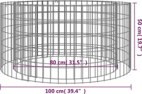 Gabionové ohniště Ø 100 cm pozinkovaná ocel 153560