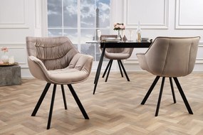 Designová jídelní židle Miramar Style šampaňská samet