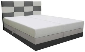 Manželská postel 180 cm Boxspring Marion Comfort (tmavě šedá + světle šedá) (s roštem a matrací). 1056248