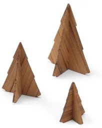 Dřevěné stromečky Teak Spruce Tree - set 3 ks Skagerak