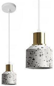 Toolight - Stropní lampa E27 60W APP931-1CP, bílá-zlatá-terrazzo, OSW-07006