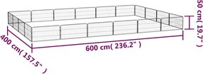 20panelová ohrádka pro psy černá 100 x 50 cm práškovaná ocel 3115970