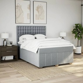 Box spring postel s matrací světle šedá 140 x 200 cm textil 3291705