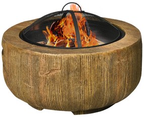 Přenosné ohniště s jiskrovou clonou průměr 45 cm, dekor dřeva 842-310V00BN