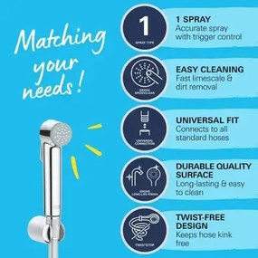 Grohe Vitalio Trigger Spray - Bidetová sprška s držákem a hadicí chrom