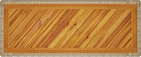 vidaXL Zahradní stůl s dřevěnou deskou 100 x 40 x 75 cm polyratan [366308] Barva: Šedá
