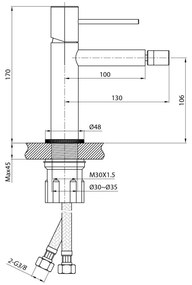 Sapho - Bidetová baterie SOLARIS matná černá