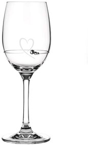 Diamante sklenice na bílé víno se Swarovski krystaly Petit Heart 240 ml 1KS