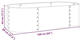 vidaXL Marketos Vyvýšený záhon 160 x 80 x 44 cm pozinkovaná ocel šedý