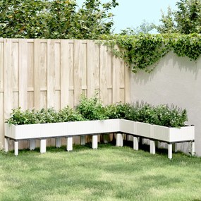 vidaXL Zahradní truhlík s nohami bílý 200 x 160 x 42 cm PP