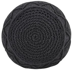 vidaXL Marketos Ručně vyrobený sedací puf macramé antracitový 45 x 30 cm bavlna