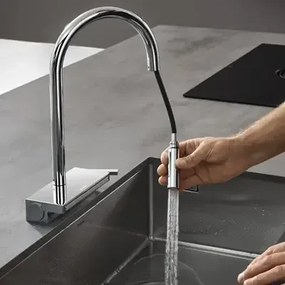 Hansgrohe - Dřezová baterie Aquno Select s výsuvnou koncovkou a plochý
